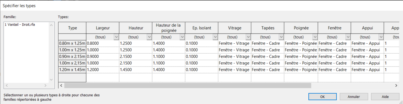 Revit - Les catalogues de type - AGOBIM
