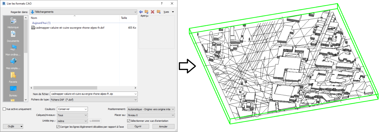 Création d'un site topographique Revit avec CADmapper - AGOBIM