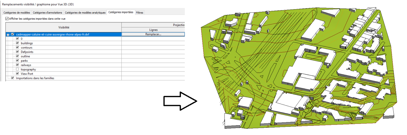 Création d'un site topographique Revit avec CADmapper - AGOBIM